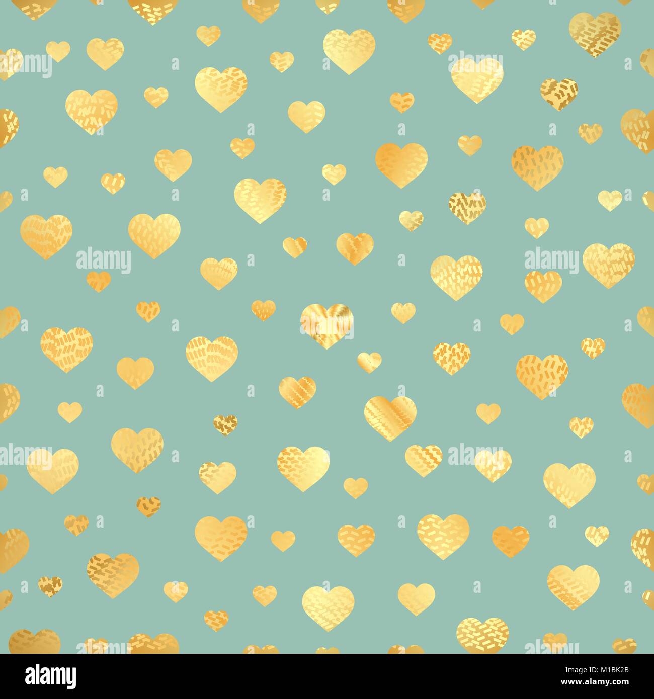 Seamless pattern with gold foil hearts. vector Stock Vector Image & Art ...