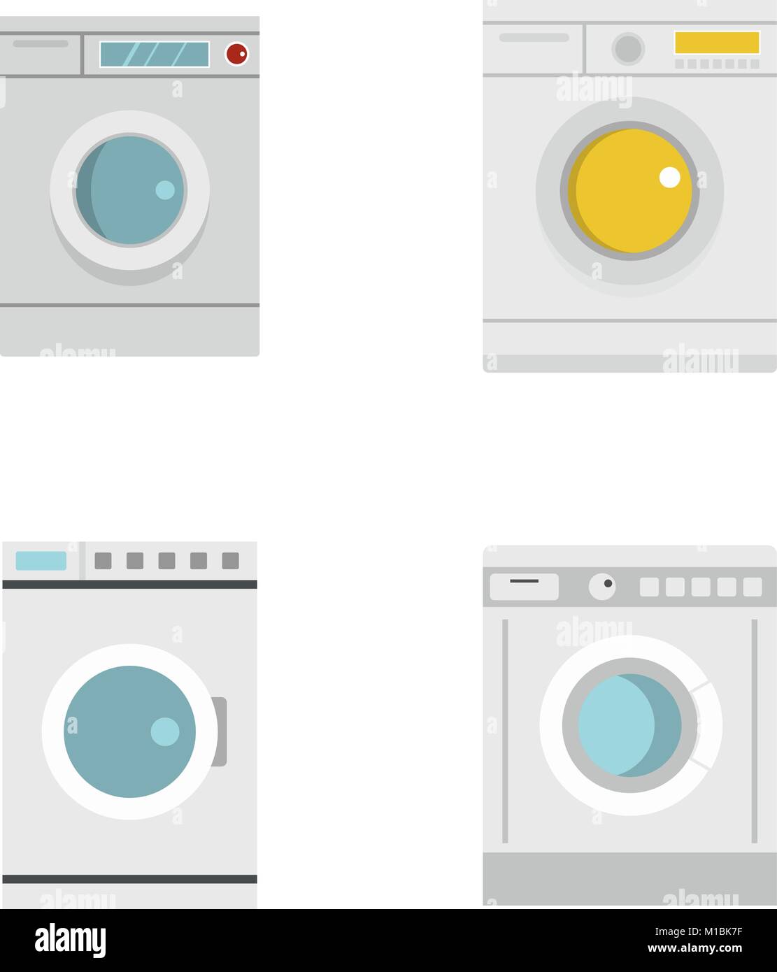 Wash machine icon set, flat style Stock Vector Image & Art - Alamy
