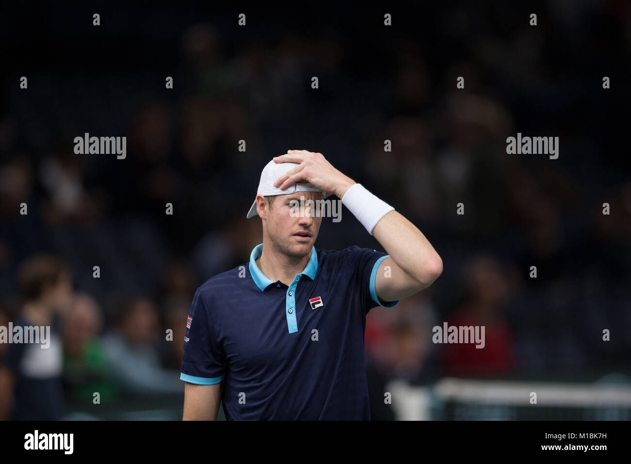 Tennis player John Isner attending the Rolex Paris Masters at the ...