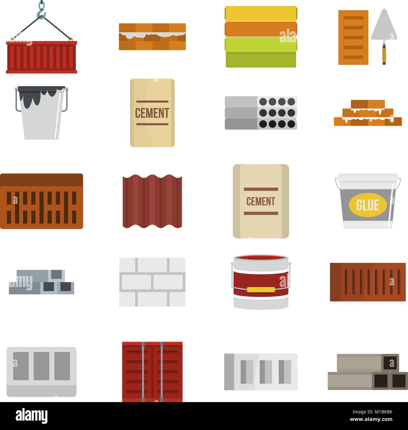 Construcion material icon set, flat style Stock Vector Image & Art - Alamy Construcion material icon set, flat style Stock Vector Image & Art - Alamy