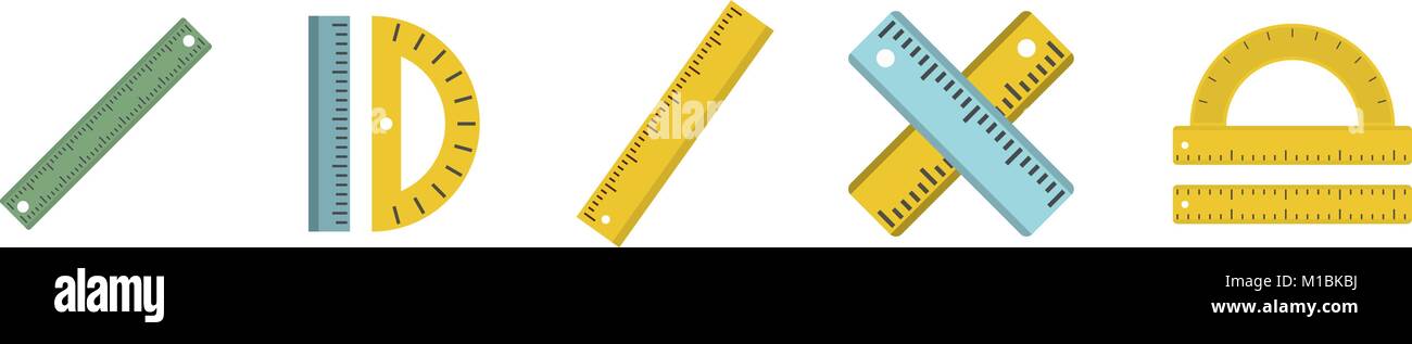 Plastic ruler set yellow Stock Vector Images - Alamy