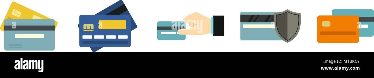 Credit card icon set, flat style Stock Vector Image & Art - Alamy