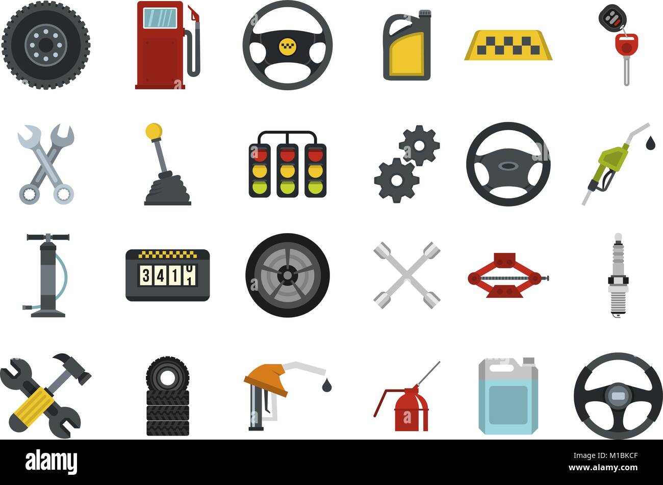 Car parts icon set, flat style Stock Vector Image & Art - Alamy