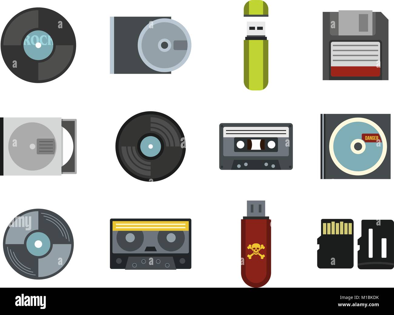 Storage info icon set, flat style Stock Vector Image & Art - Alamy