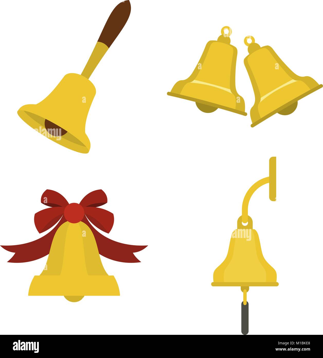 Bell icon set, flat style Stock Vector Image & Art - Alamy