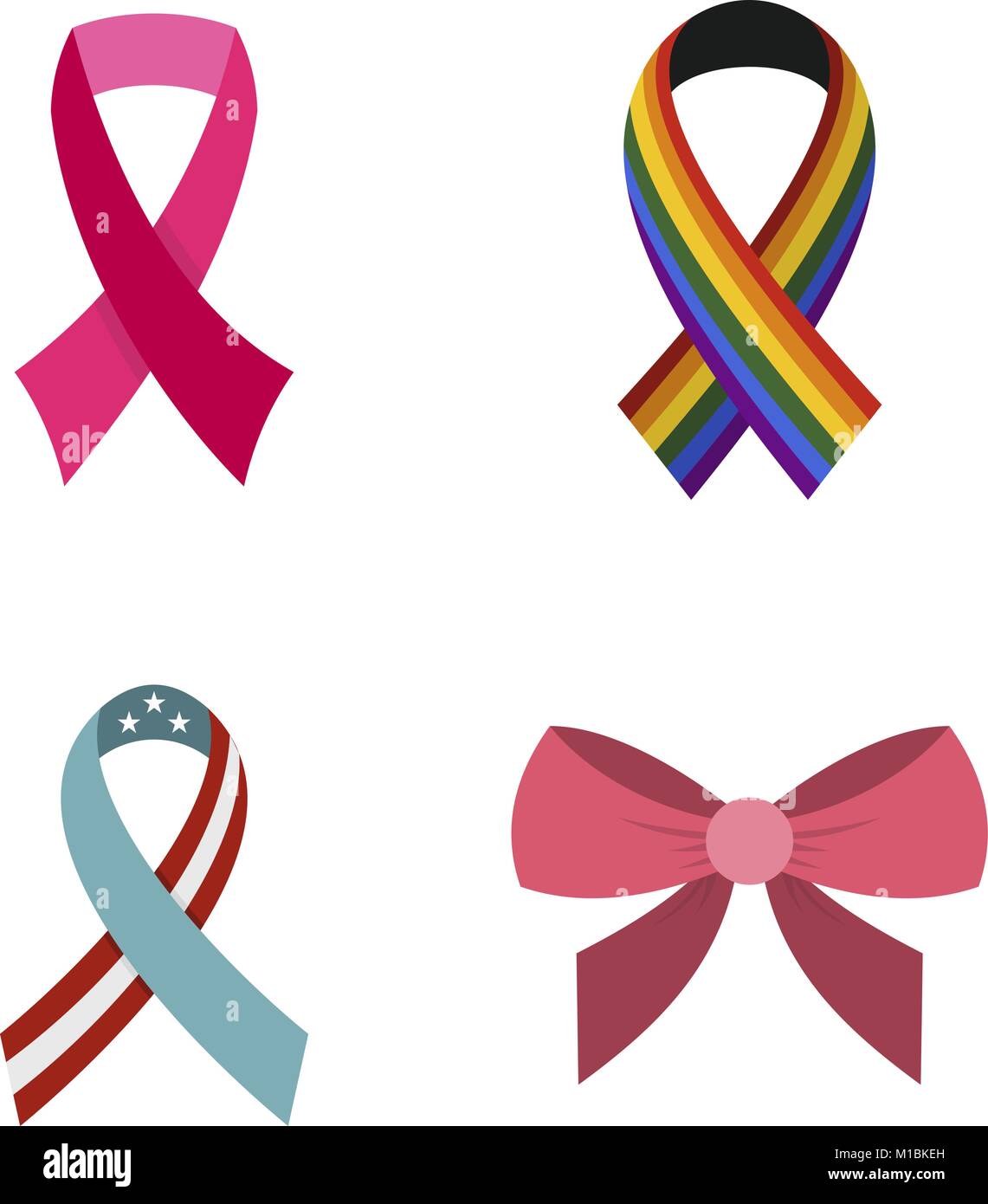 Ribbon icon set, flat style Stock Vector Image & Art - Alamy