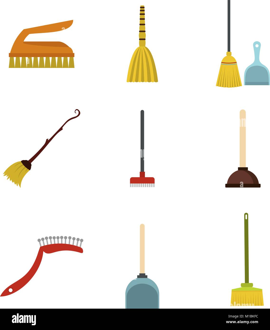 Cleaning tools icon set, flat style Stock Vector Image & Art - Alamy