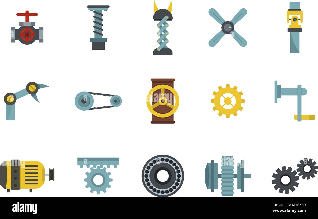 Factory tools icon set, flat style Stock Vector Image & Art - Alamy