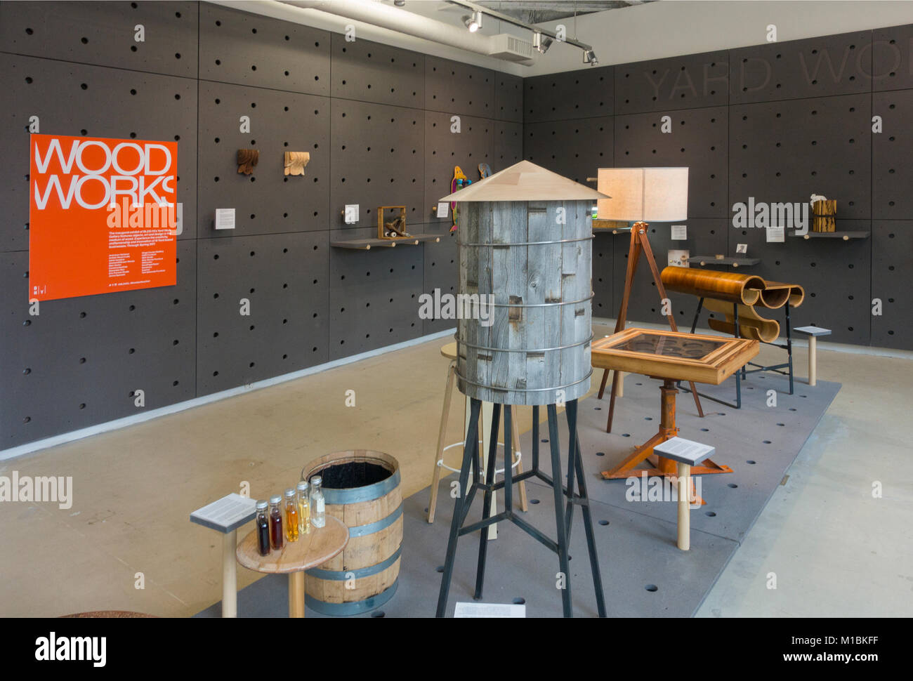Wood Works display Brooklyn Navy Yard NYC Stock Photo - Alamy