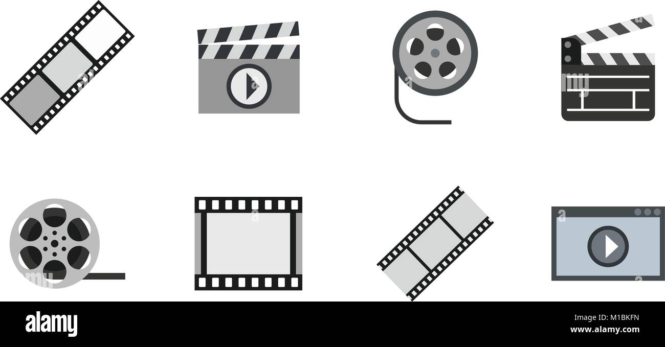 Video file icon set, flat style Stock Vector Image & Art - Alamy