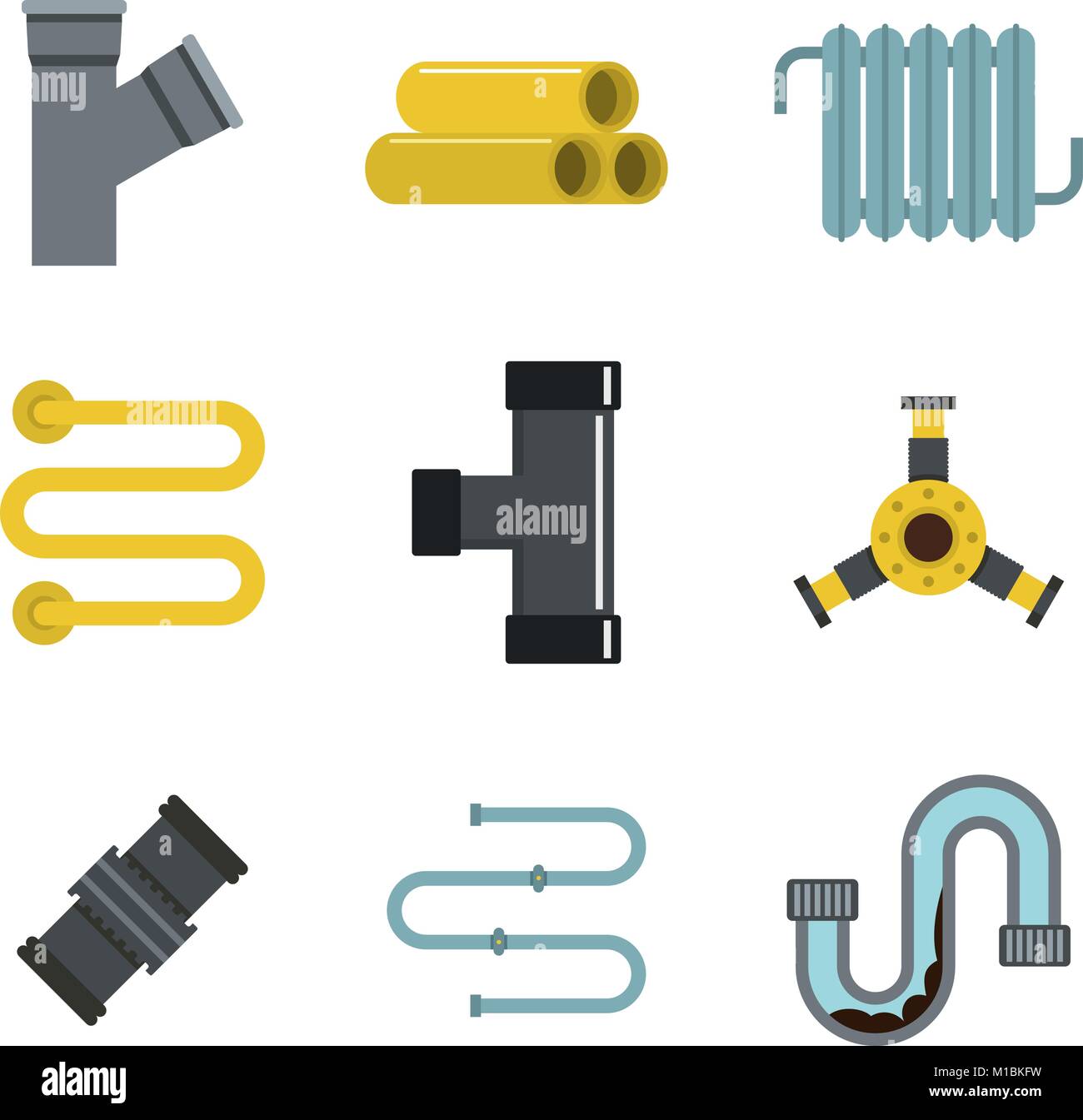 Pipe icon set, flat style Stock Vector Image & Art - Alamy