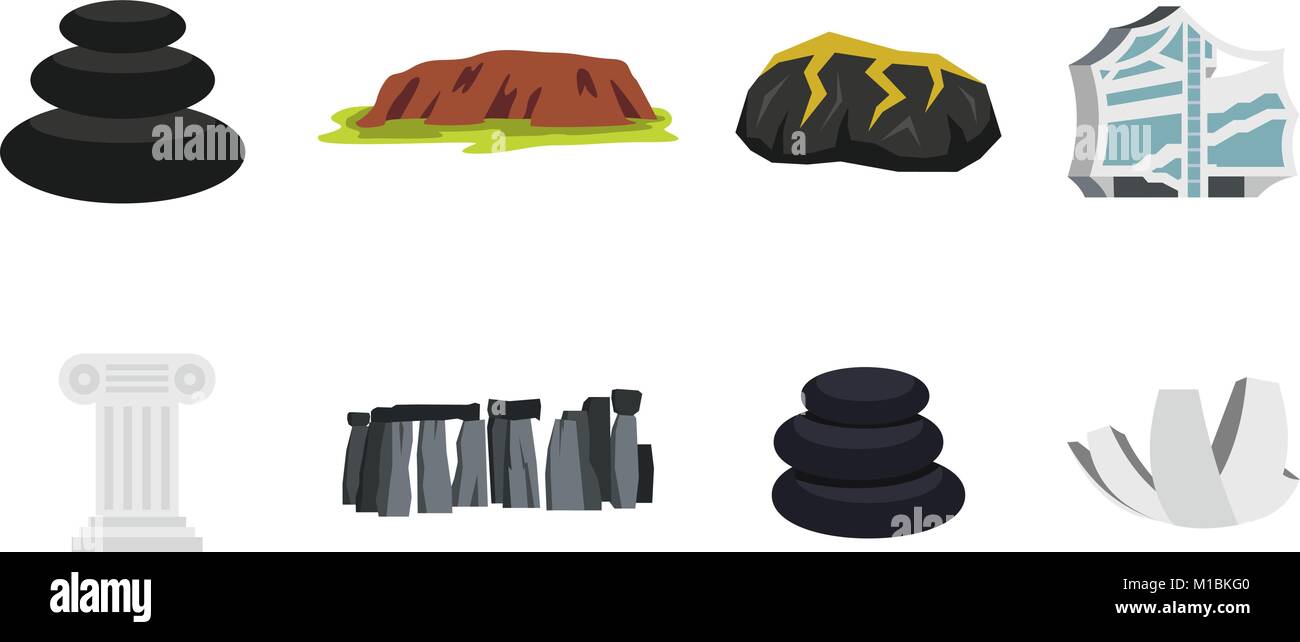 Stones icon set, flat style Stock Vector Image & Art - Alamy