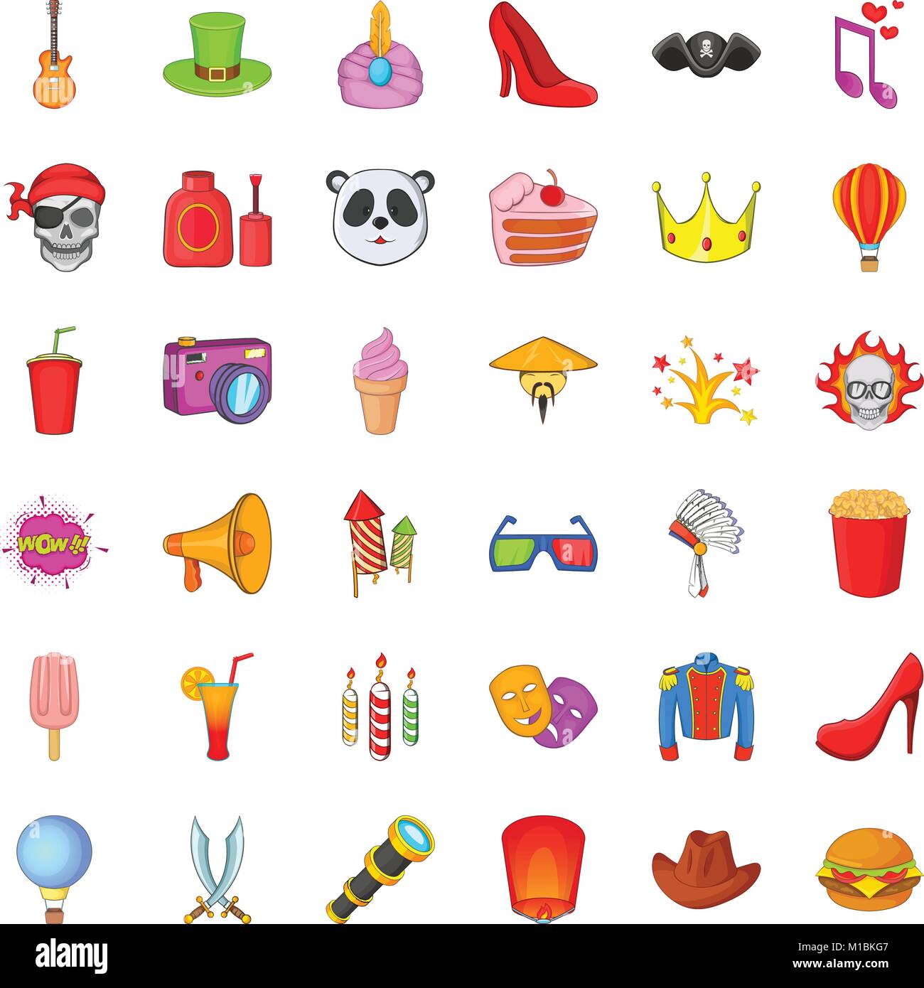 Masked ball icons set, cartoon style Stock Vector Image & Art - Alamy