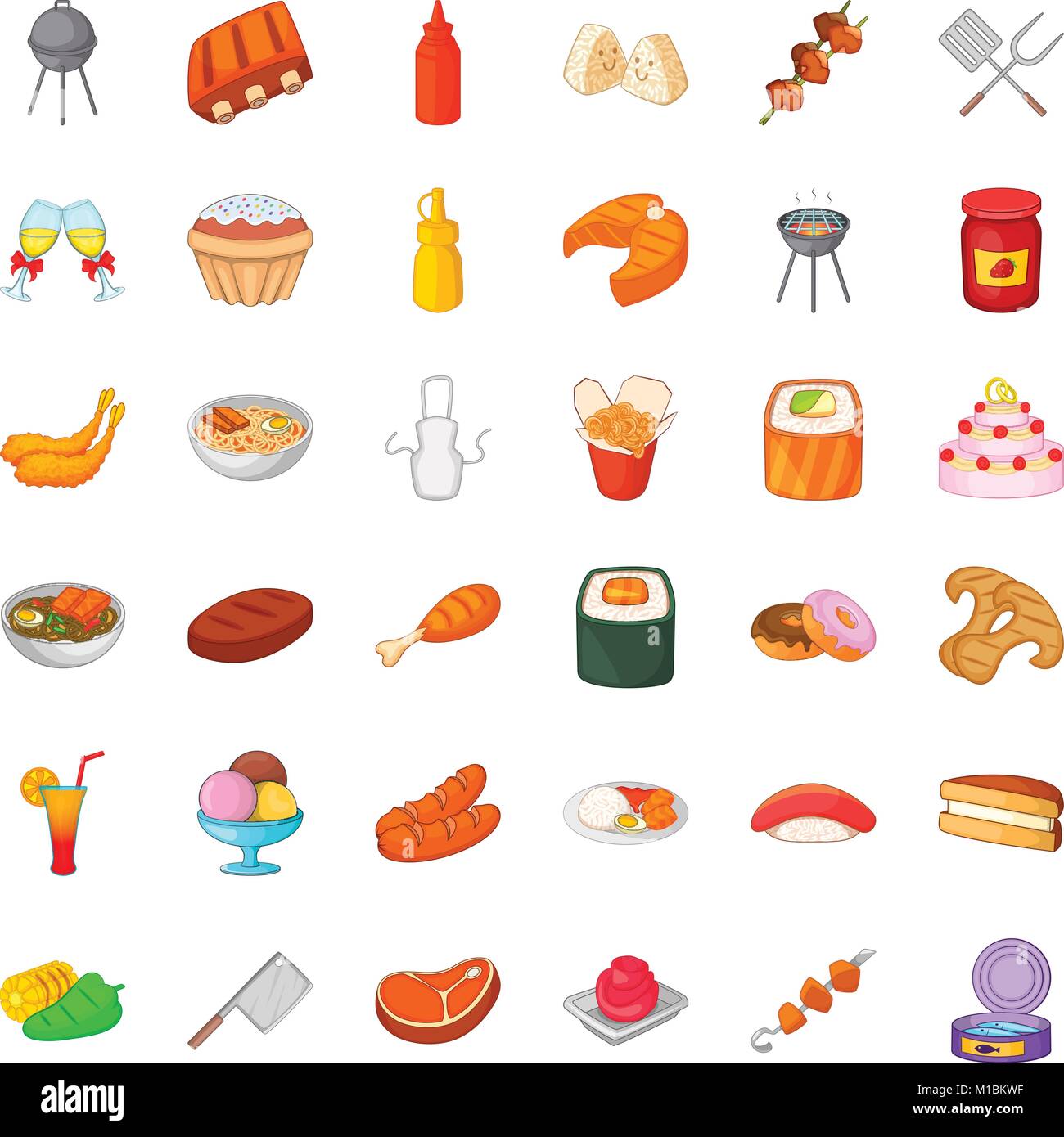 Buffet table icons set Stock Vector Images - Alamy