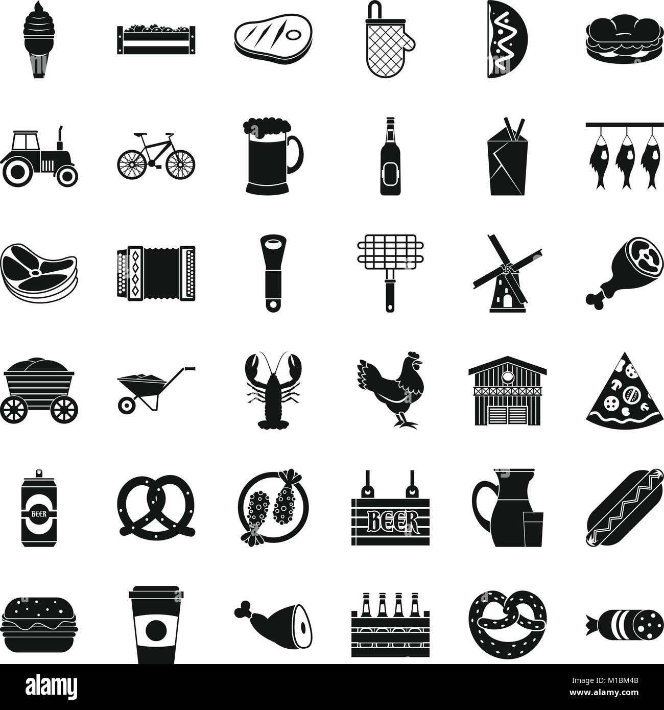 Gourmet food icons set, simple style Stock Vector Image & Art - Alamy