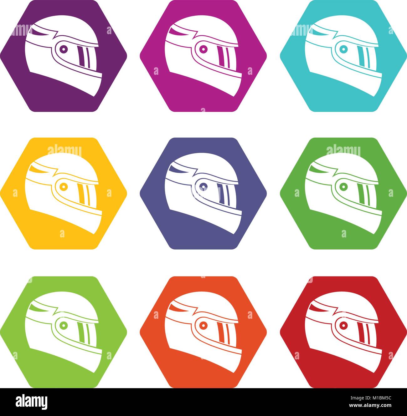 Racing helmet icon set color hexahedron Stock Vector Image & Art - Alamy