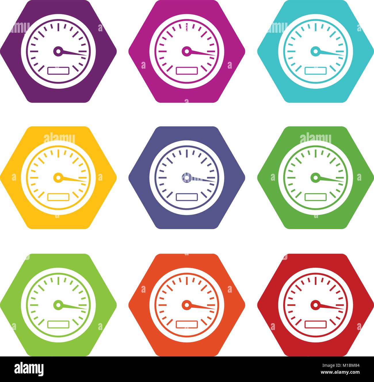 Speedometer icon set color hexahedron Stock Vector Image & Art - Alamy