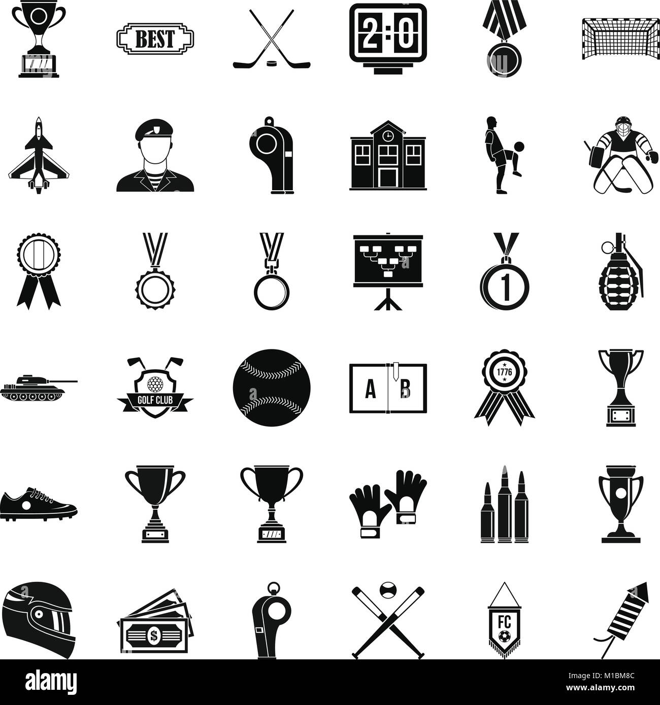Big premium icons set, simple style Stock Vector Image & Art - Alamy