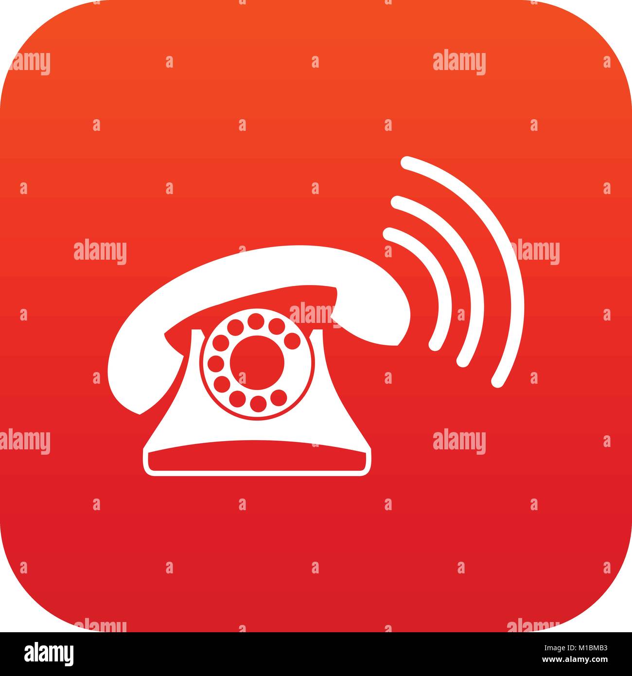 Retro phone icon digital red Stock Vector Image & Art - Alamy