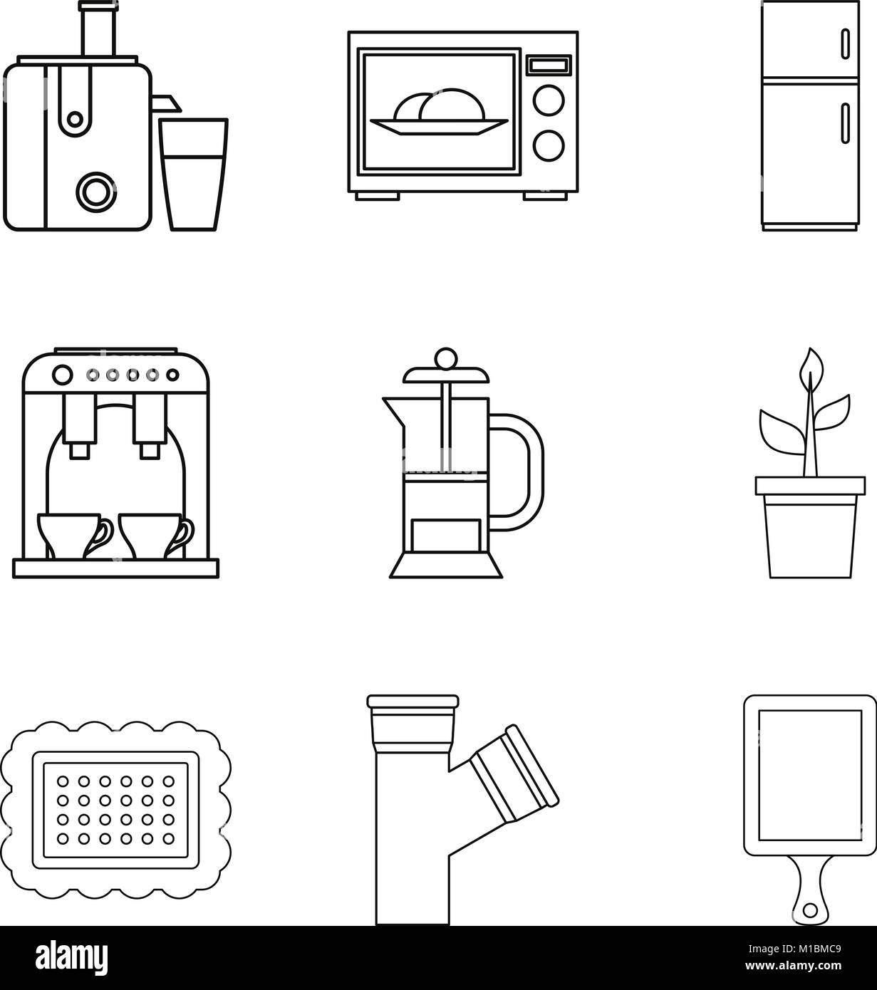 Internal part icons set, outline style Stock Vector Image & Art - Alamy