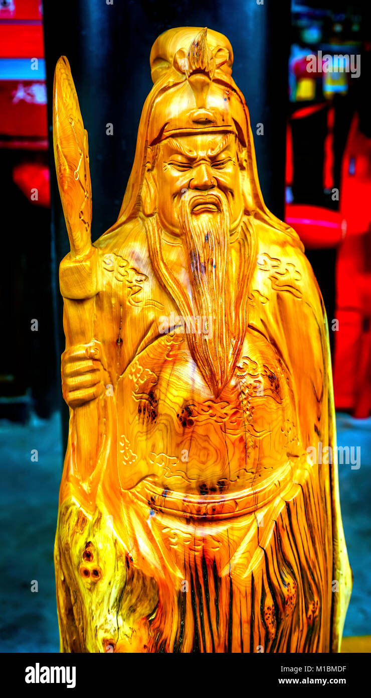 Chinese Replica Wooden Guan Yu Decoration Panjuan Flea Market ...