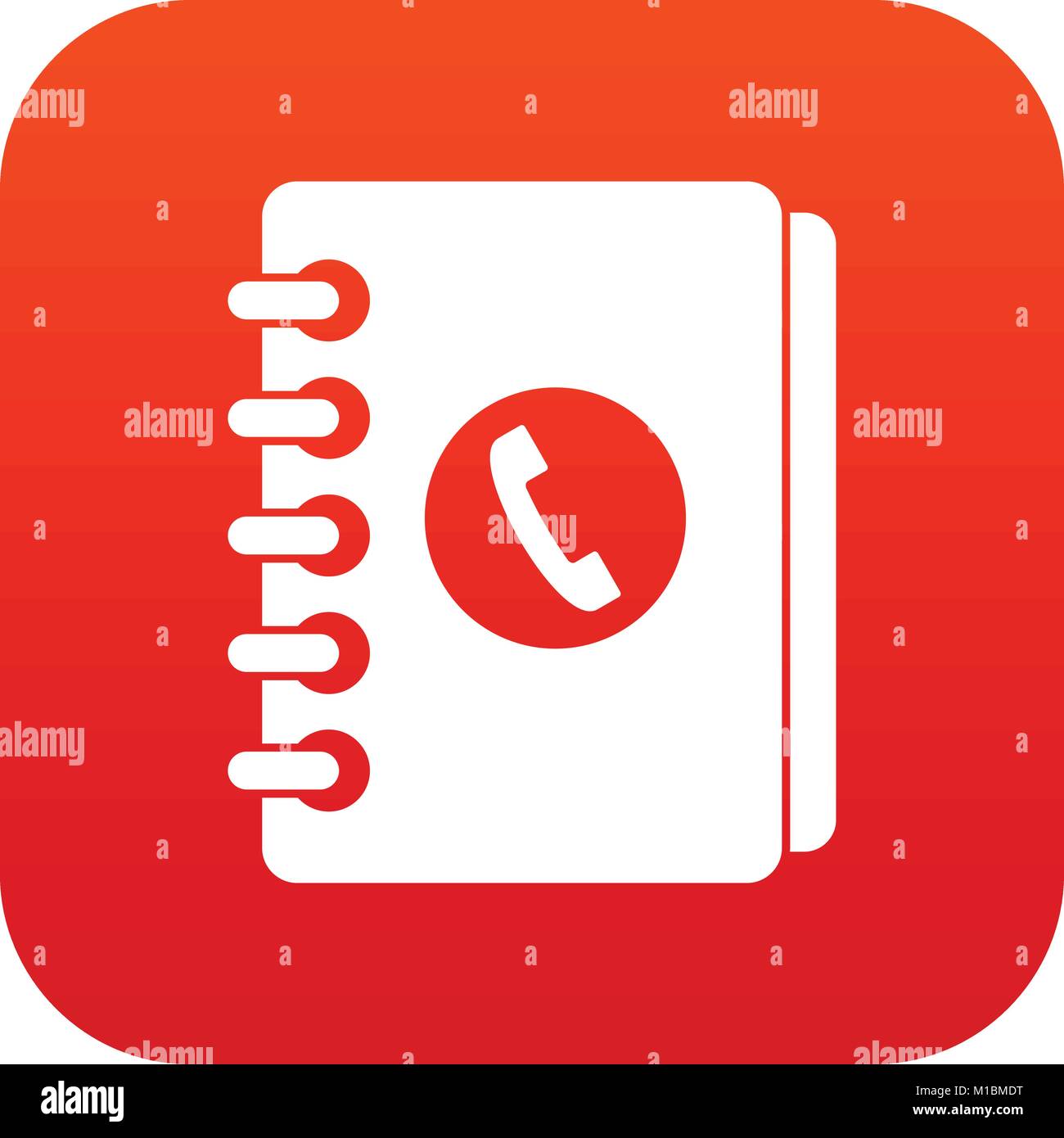 Address book icon digital red Stock Vector Image & Art - Alamy