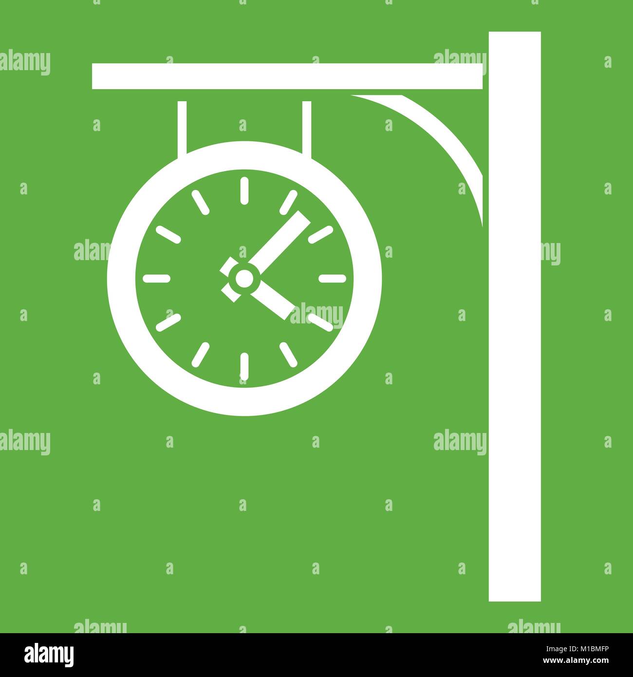 Station clock icon green Stock Vector Image & Art - Alamy
