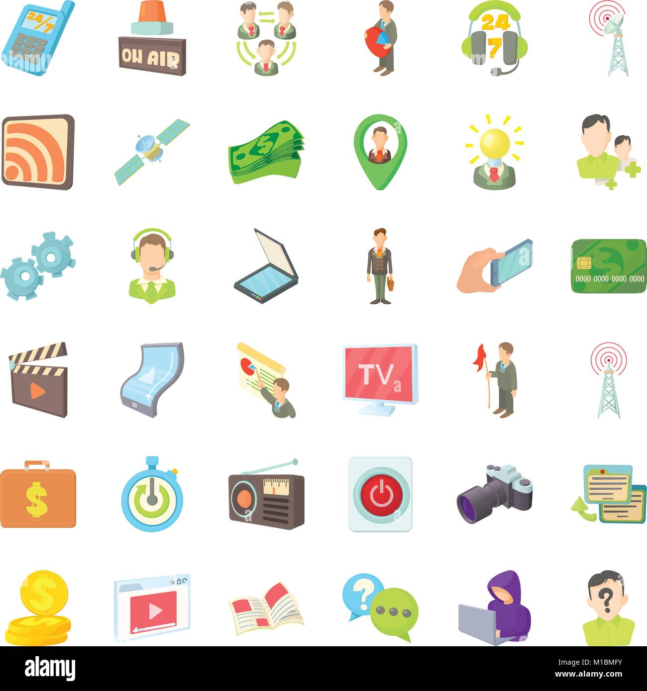Media market icons set, cartoon style Stock Vector Image & Art - Alamy
