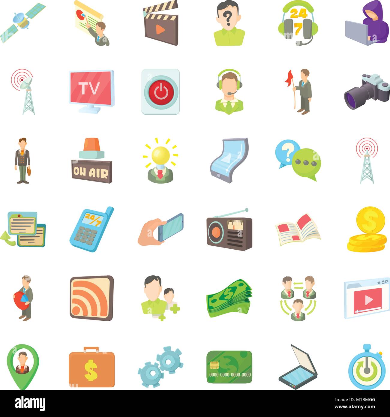 Media representatives icons set, cartoon style Stock Vector Image & Art ...