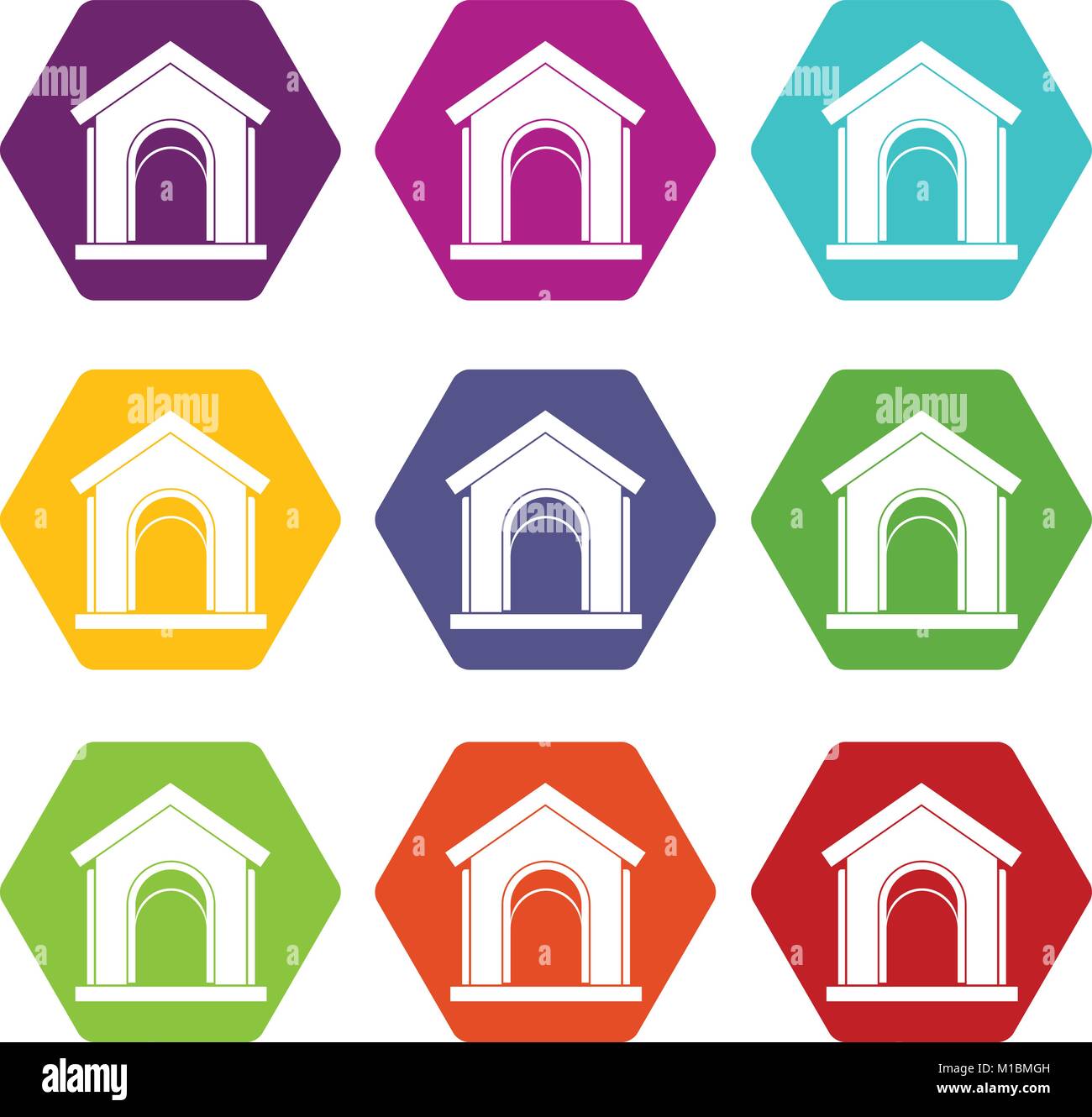 Toy house icon set color hexahedron Stock Vector Image & Art - Alamy