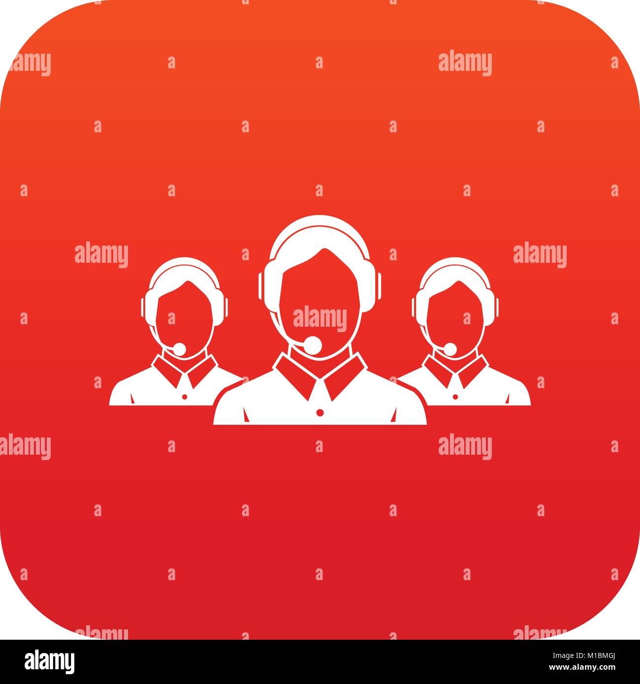 Customer support operators icon digital red Stock Vector Image & Art ...