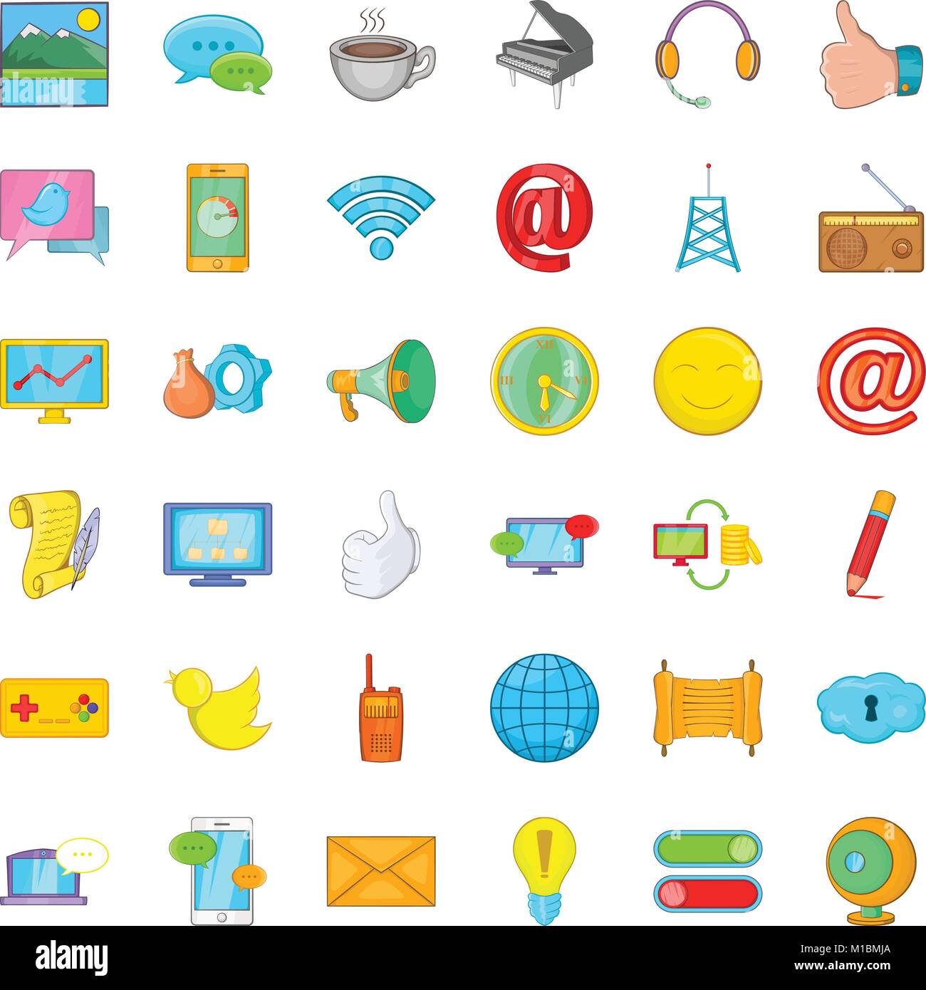 Bearer media icons set, cartoon style Stock Vector Image & Art - Alamy