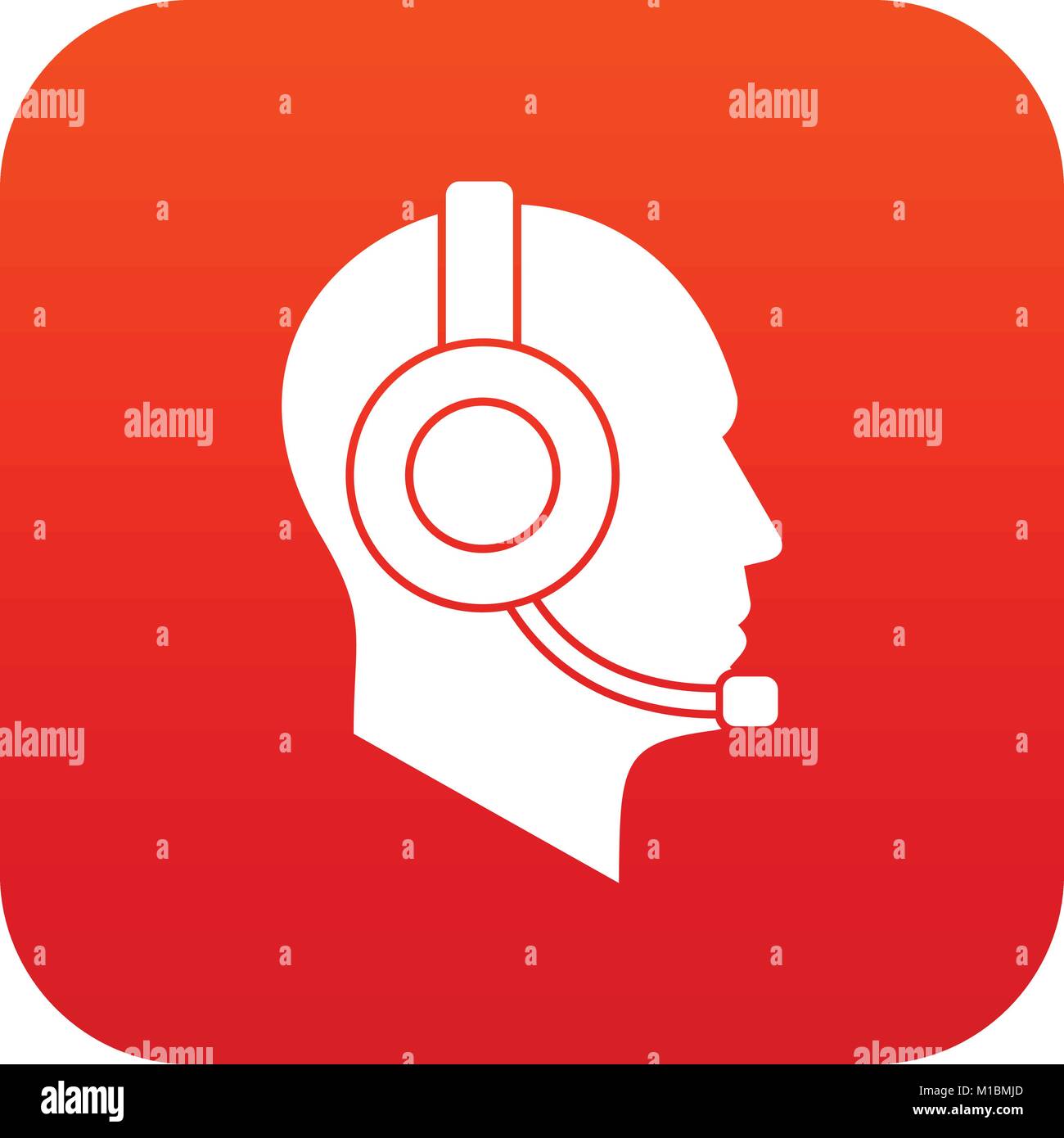 Operator in headset icon digital red Stock Vector Image & Art - Alamy