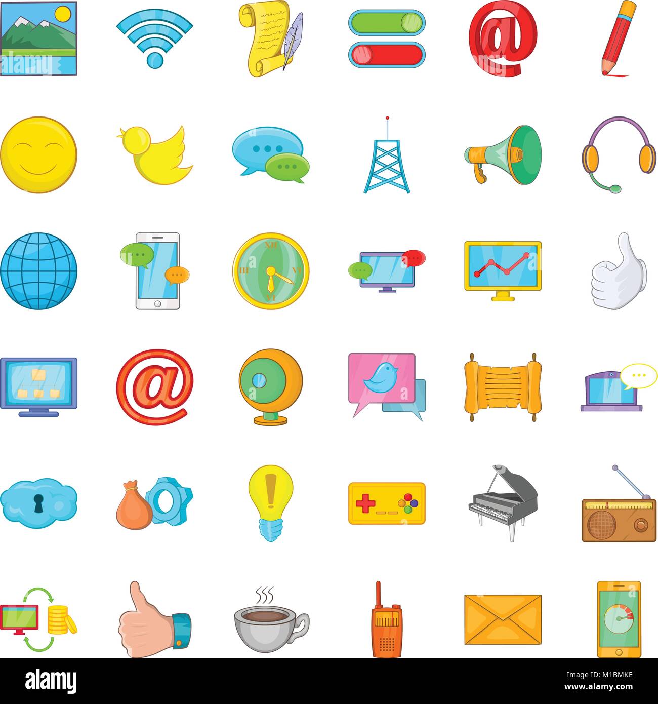 Computer center icons set, cartoon style Stock Vector Image & Art - Alamy