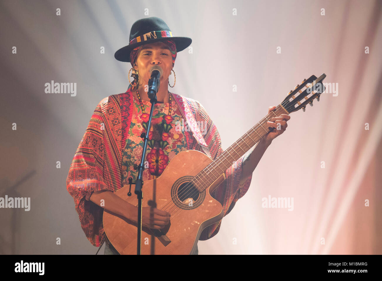 Folk singer Ayo on stage at the ÒEspace FerreÓ concert hall in Monaco ...