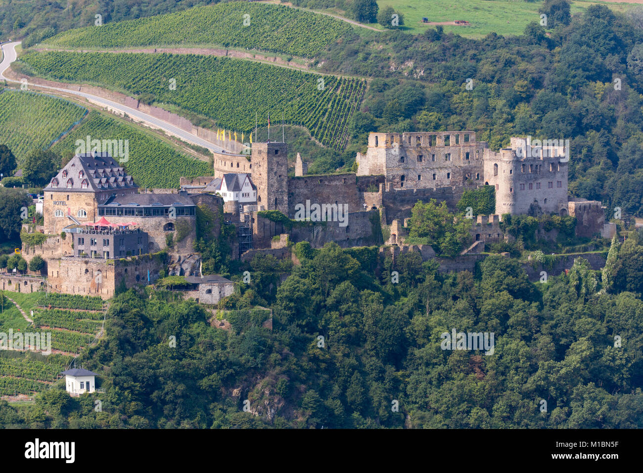 Rheinfels Castle, near St. Goar in the Upper Middle Rhine Valley ...