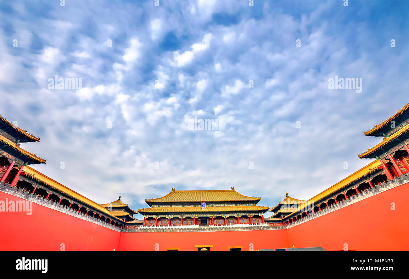 Meridian Gate Gugong Forbidden City Palace Wall Beijing China. Emperor ...