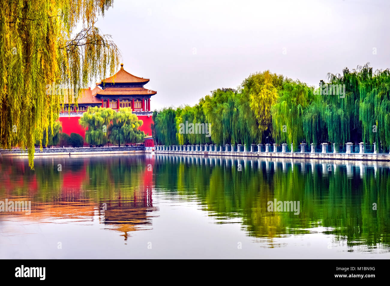 Meridian Gate Reflection Gugong Forbidden City Palace Wall Beijing ...