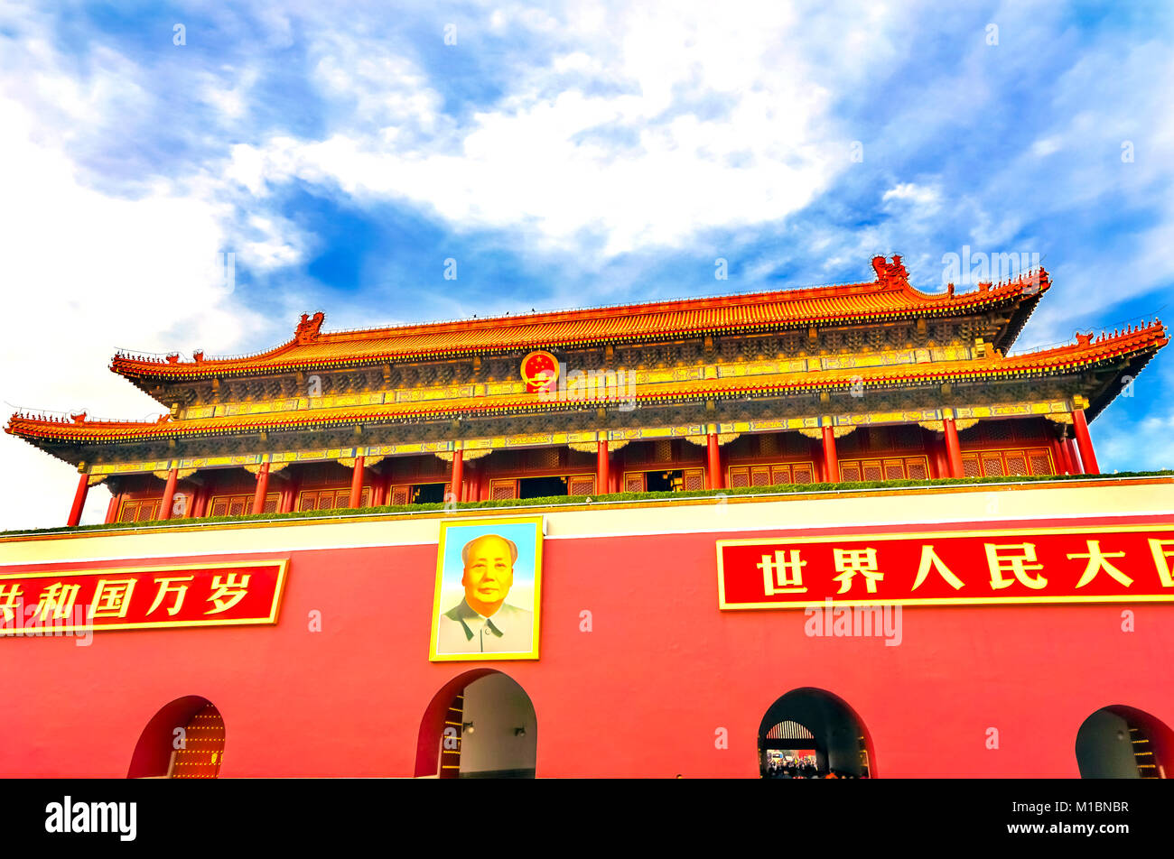 Mao Tse Tung Tiananmen Gate Gugong Forbidden City Palace Wall Beijing ...