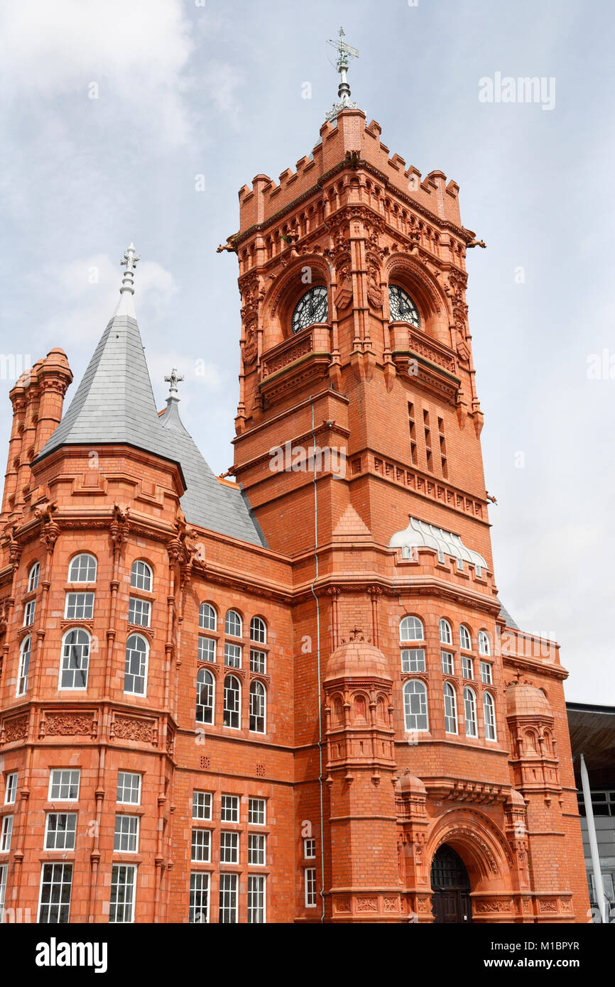 Landmark Pierhead building clock tower, Cardiff Bay Wales UK Stock ...
