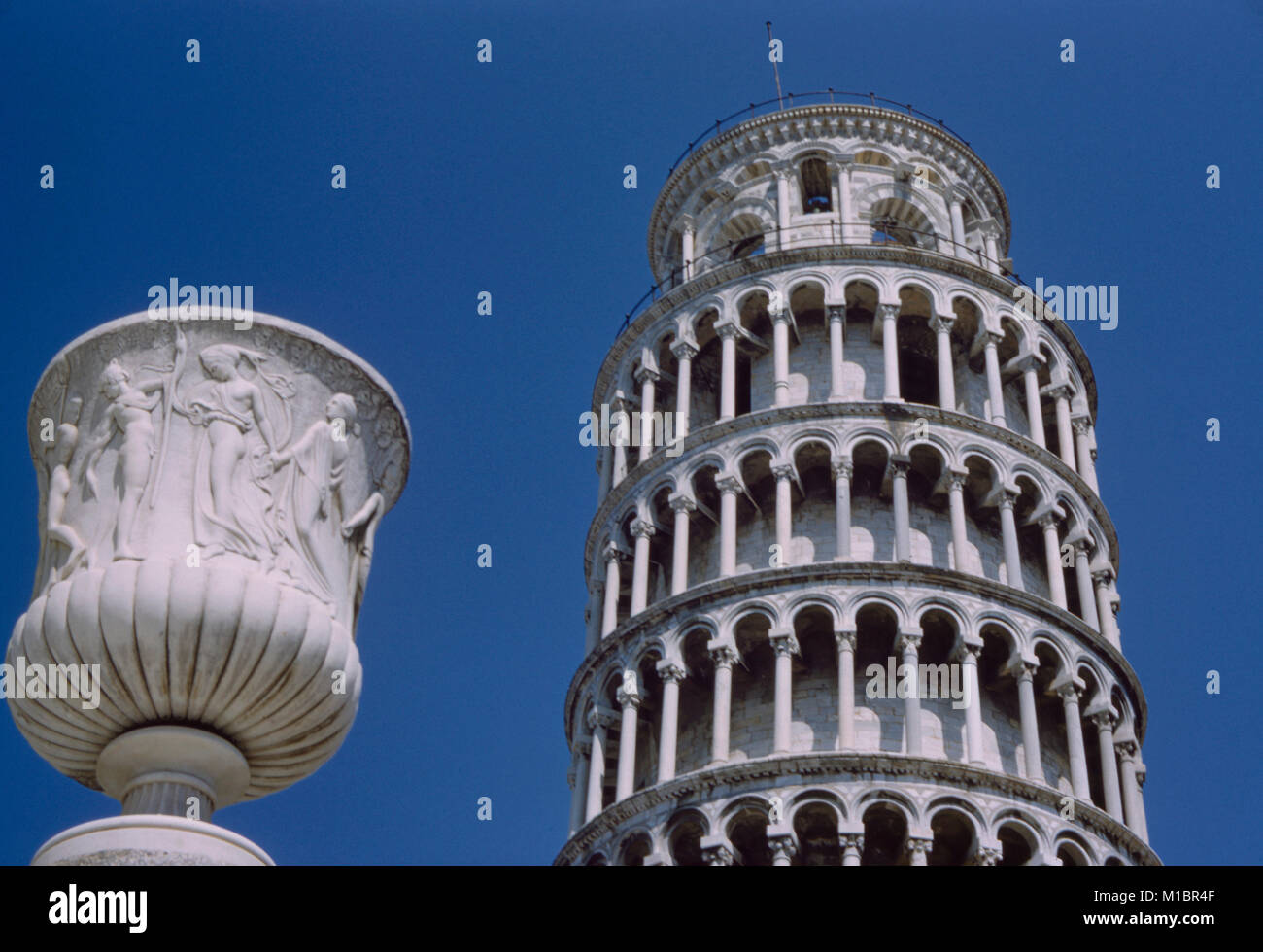 Tower of Pisa against Blue Sky, Low Angle View, Pisa, Italy, 1961 Stock ...
