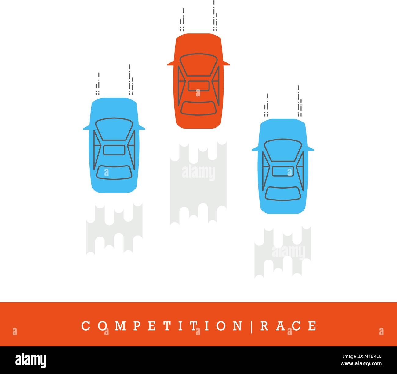 Competition, Race Cars Top View Vector Icon Set Stock Vector Image ...