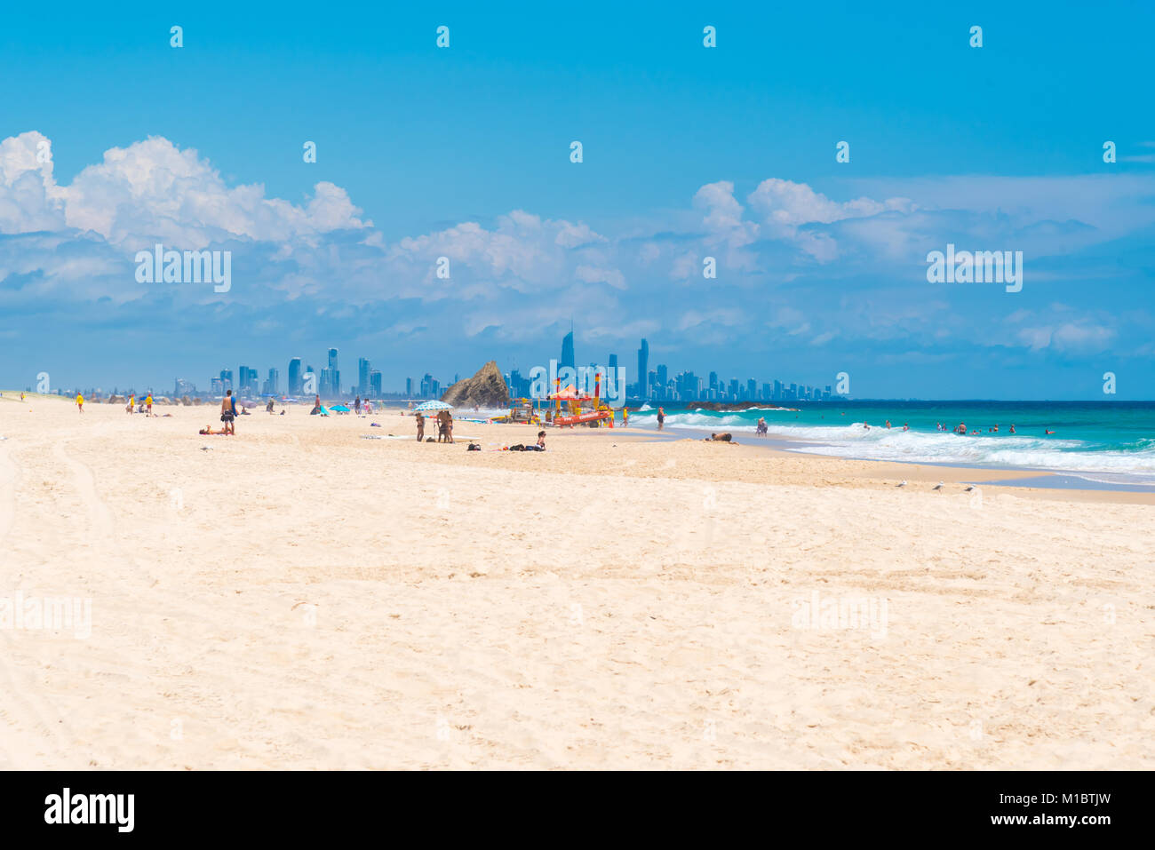 Currumbin, Queensland, Australia-December 23, 2017 : Coastal sand beach ...