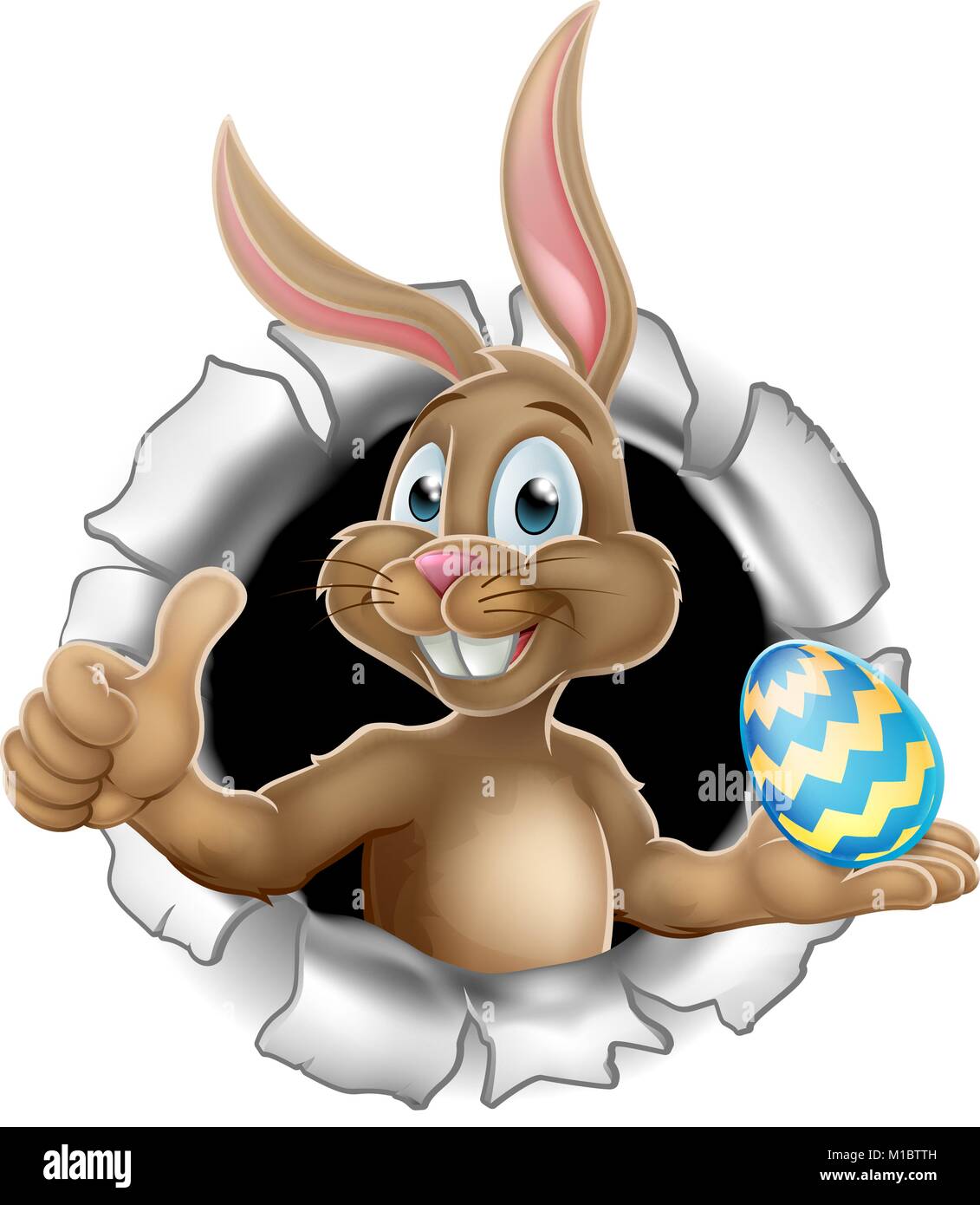 Thumbs Up Easter Bunny Rabbit Holding Egg Stock Vector Image & Art - Alamy