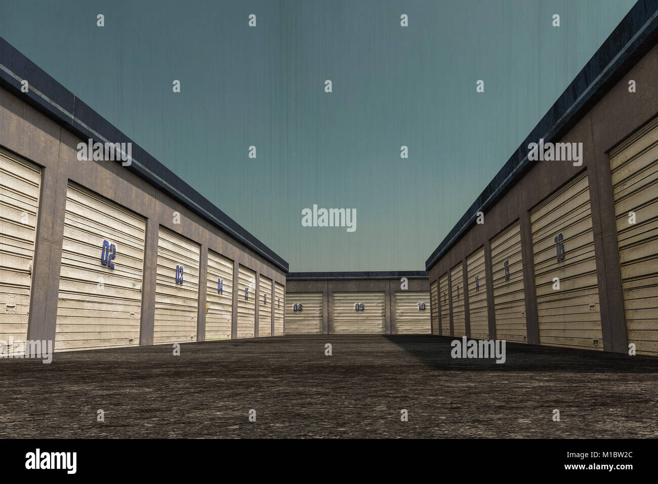 3d illustration of self storage units Stock Photo - Alamy
