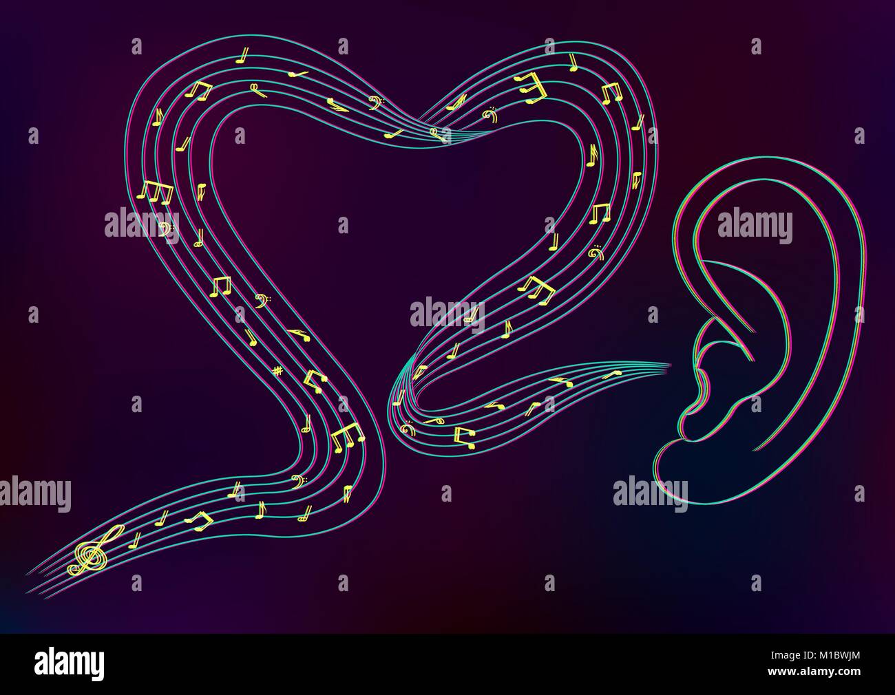 Music notes illustration vector banner hi-res stock photography and ...