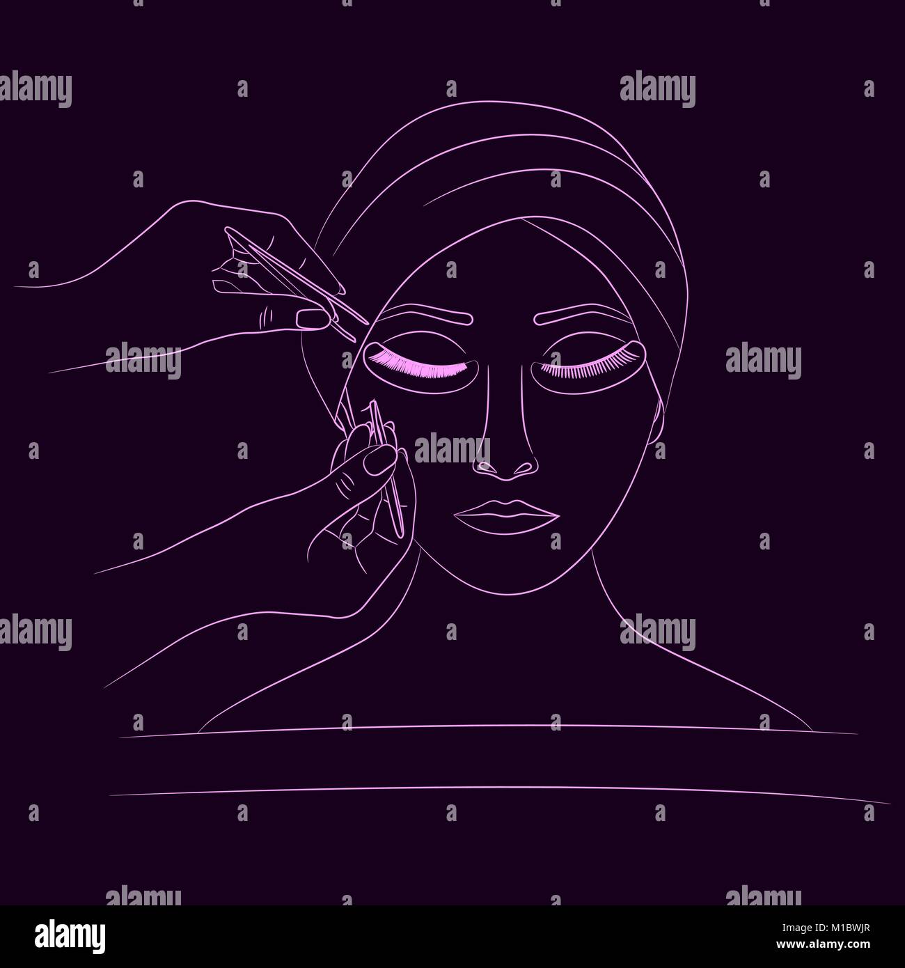 Concept woman eyelash extension Stock Vector Images - Alamy