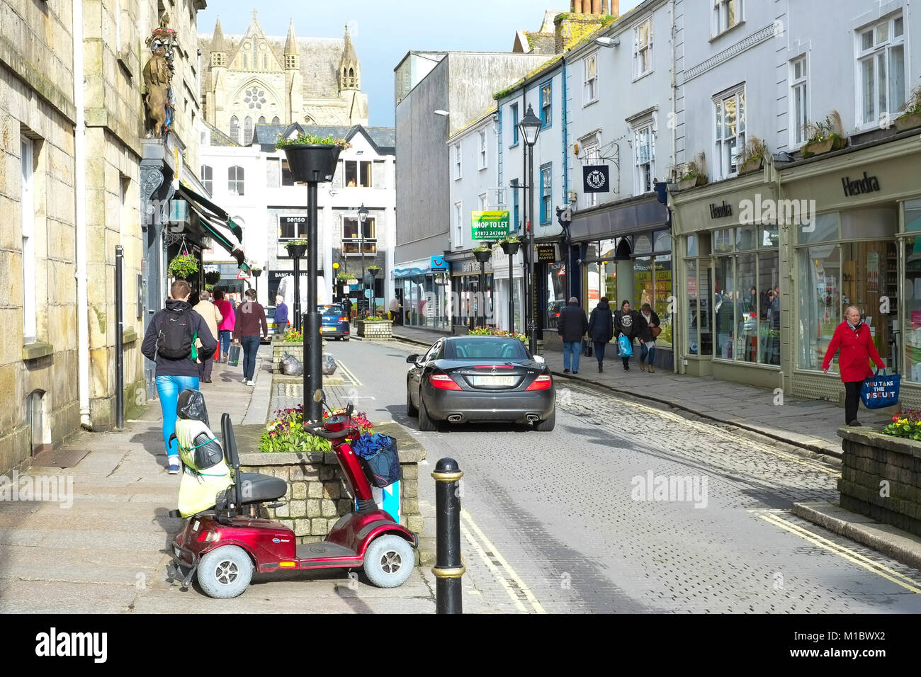 Truro street scene - Lemon Street in the City of Truro Cornwall Stock ...