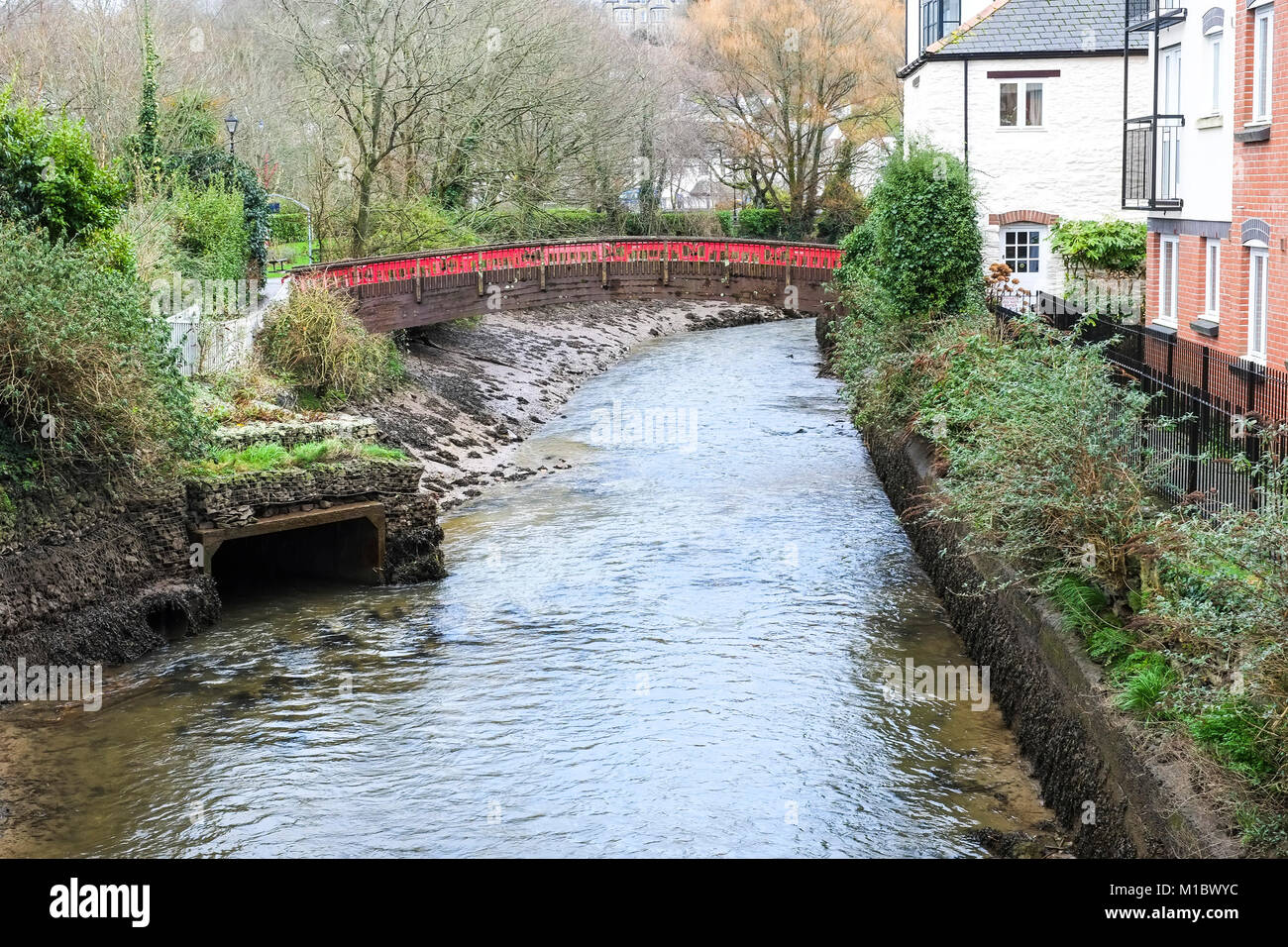 The Truro River flowing through Truro City Centre Cornwall Stock Photo ...