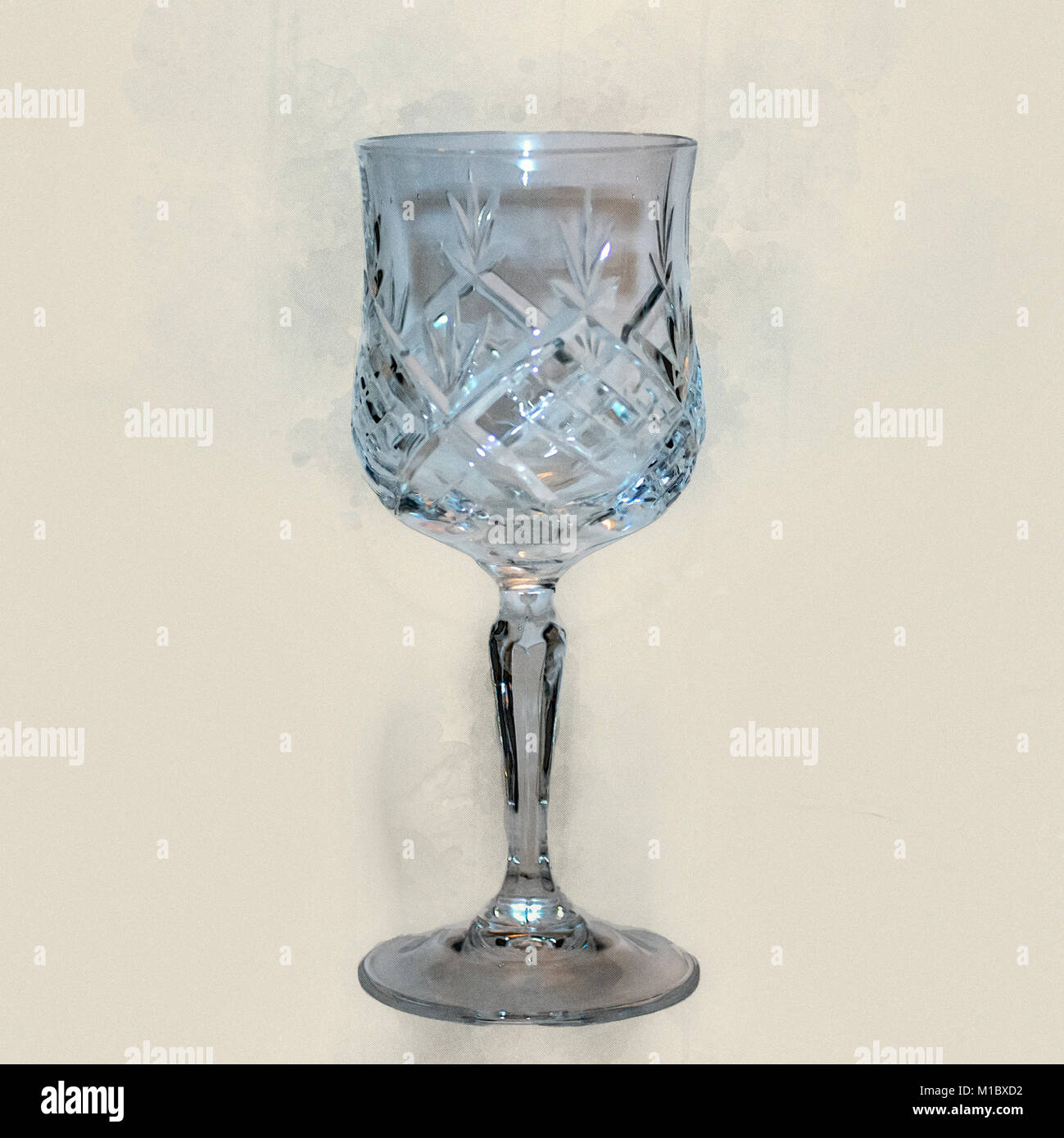 Digitally enhanced image of a Crystal wine goblet used for the wine ...